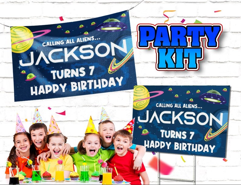 Alien Birthday Banner Alien Birthday Decorations Alien - Etsy