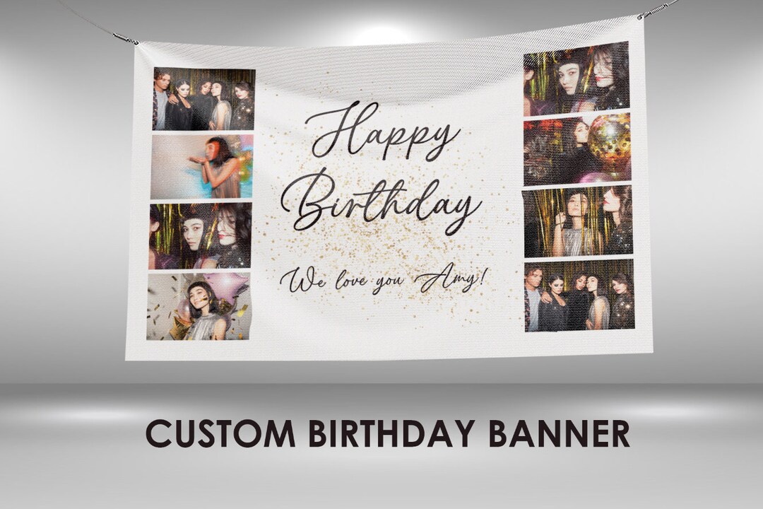 21st Birthday Banner, 21st Photo Collage Vinyl Party Banner, Photo ...
