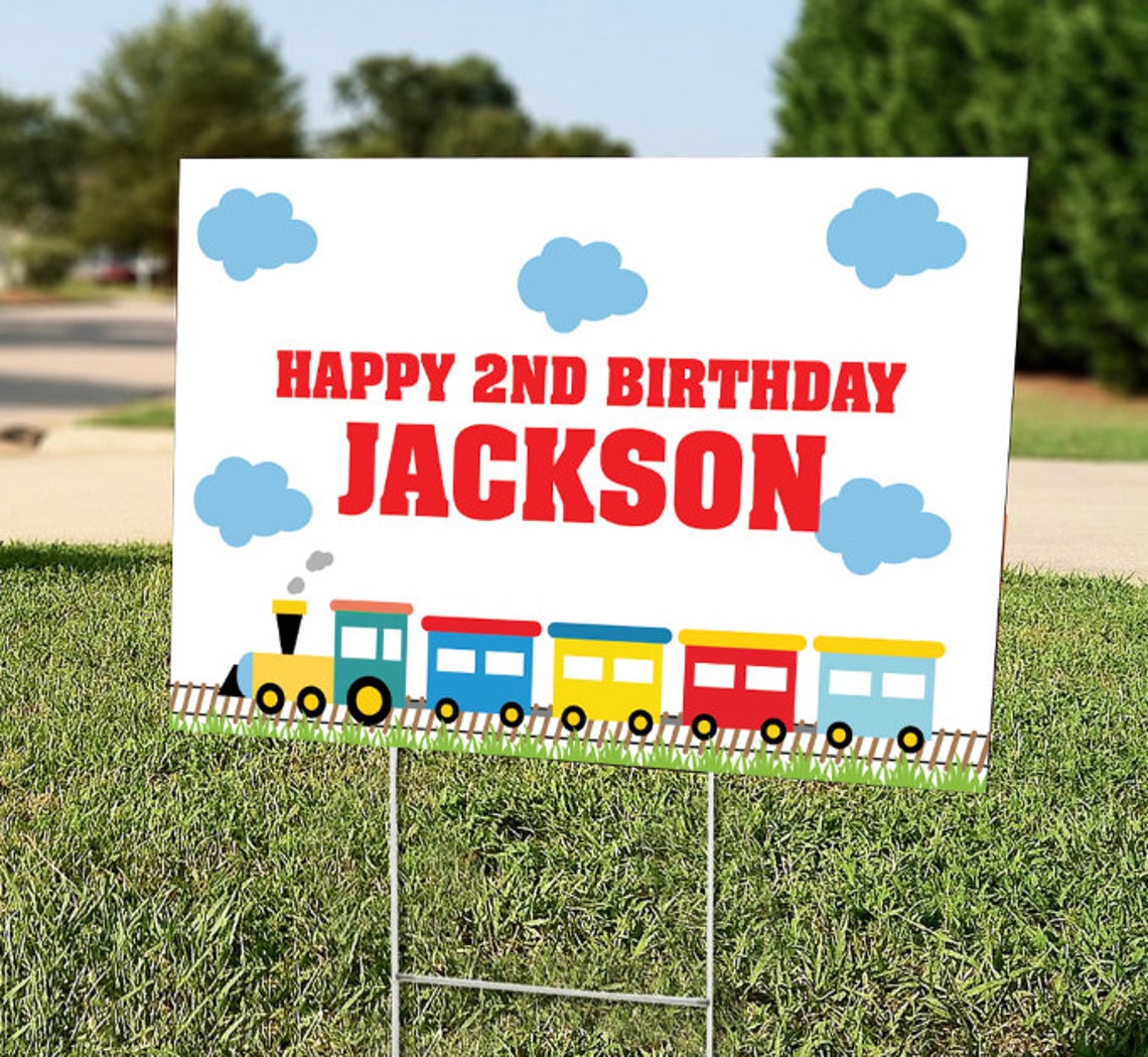 Train Birthday Banner Train Party Decor Custom Vinyl Banner - Etsy