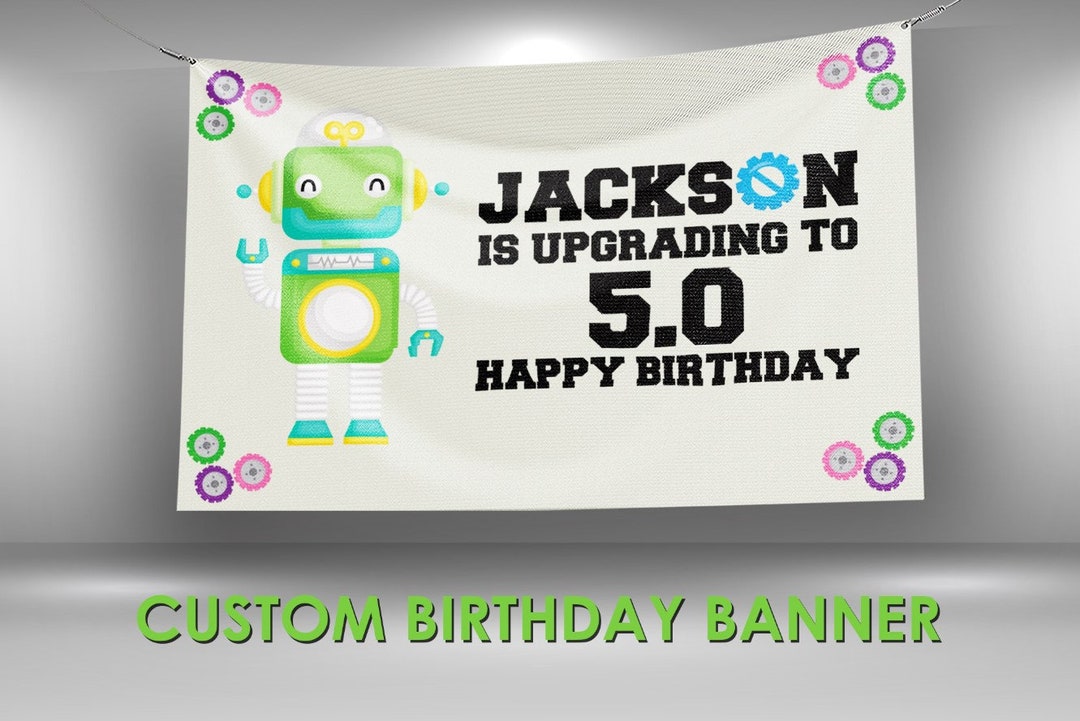 Robot Birthday Banner, Robot Party Banner, Robots Custom Party Banners ...