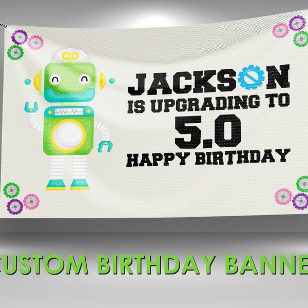 Robot Banner - Etsy