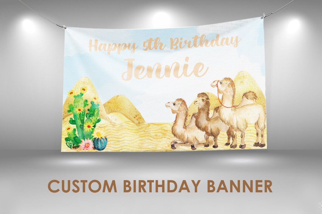 Camel Birthday Banner, Camel Party Decor, Custom Vinyl Banner ...