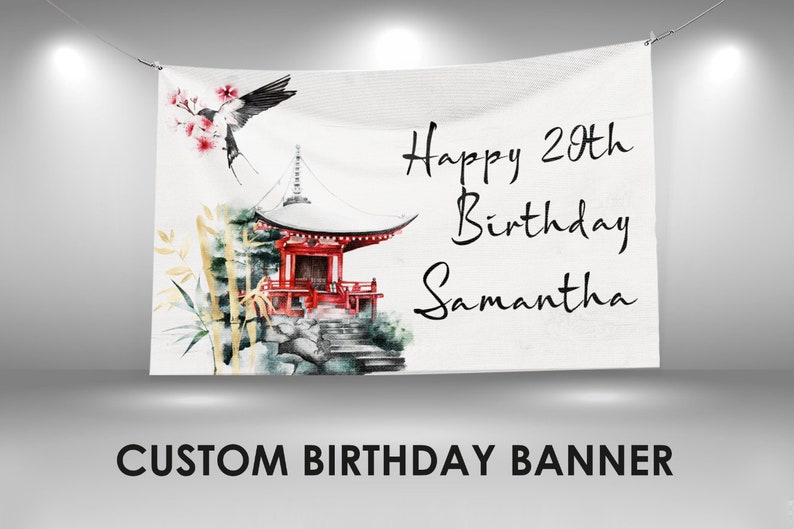 Japanese Birthday Banner, Japan Party Decor, Custom Vinyl Banner ...