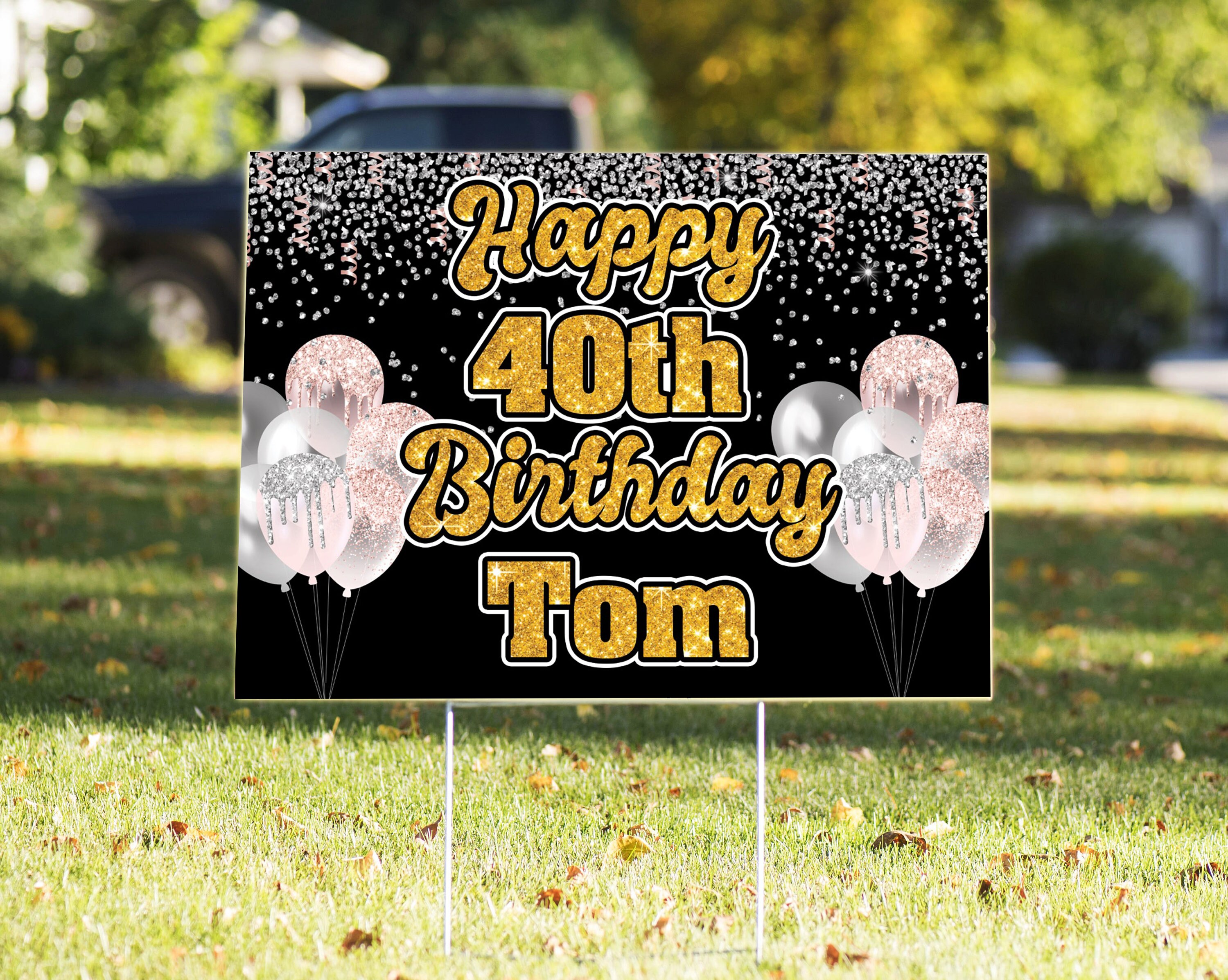Happy birthday sign outdoor happy birthday yard sign | Etsy