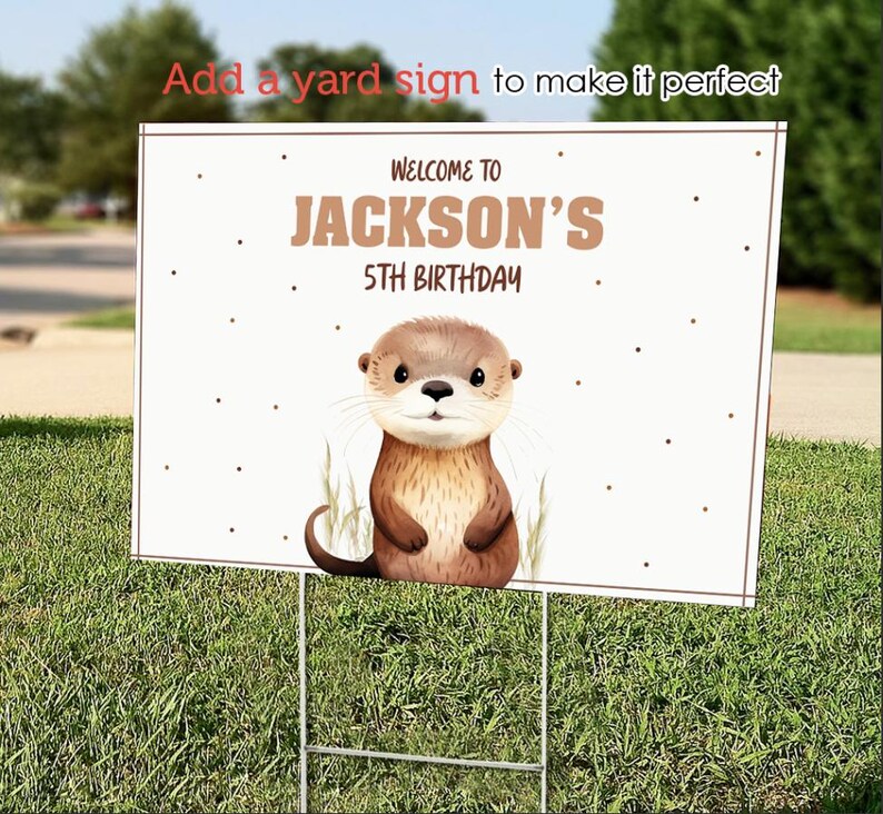 Otter Birthday Banner, Otter Party Custom Vinyl Banner, Otter Theme ...