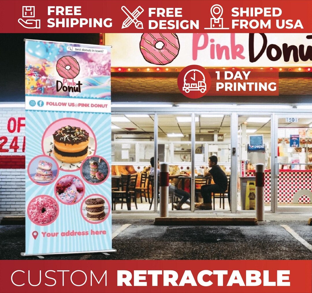 Desserts Bakery Business Sign, Bakery Retractable Banner, Business Sign ...