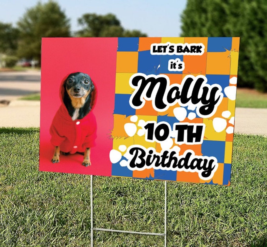 Dog Birthday Yard Sign, Pet Birthday Custom Yard Signs, Dog Party ...