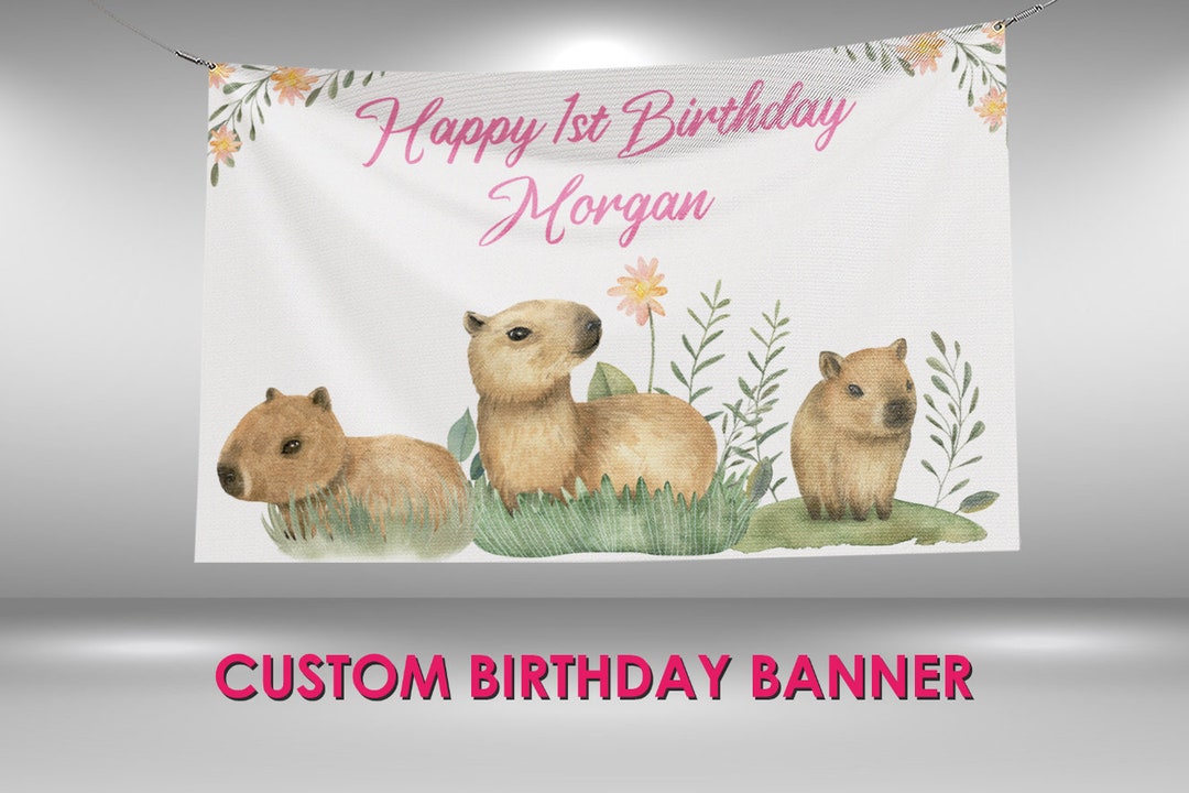 Capybara Birthday Vinyl Banner Capybara Decorations Party - Etsy