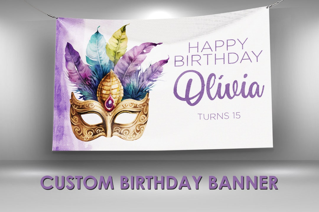 Masquerade Birthday Banner, Masquerade Party Decor, Masquerade Custom ...