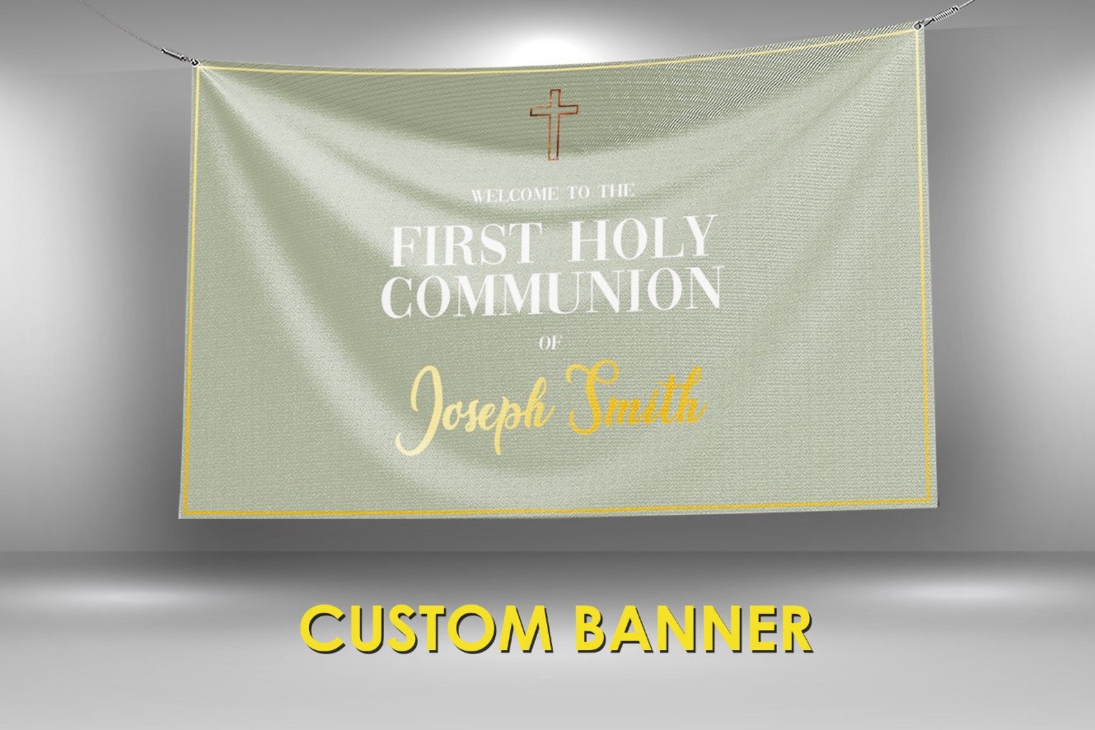 First Communion Banner, First Holy Communion Decorations, Personalized ...