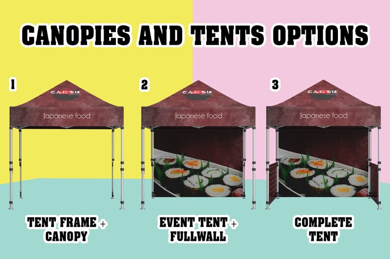 Custom Printed Canopy Event Tent, 10x10ft, Tent Banner Business Signs ...