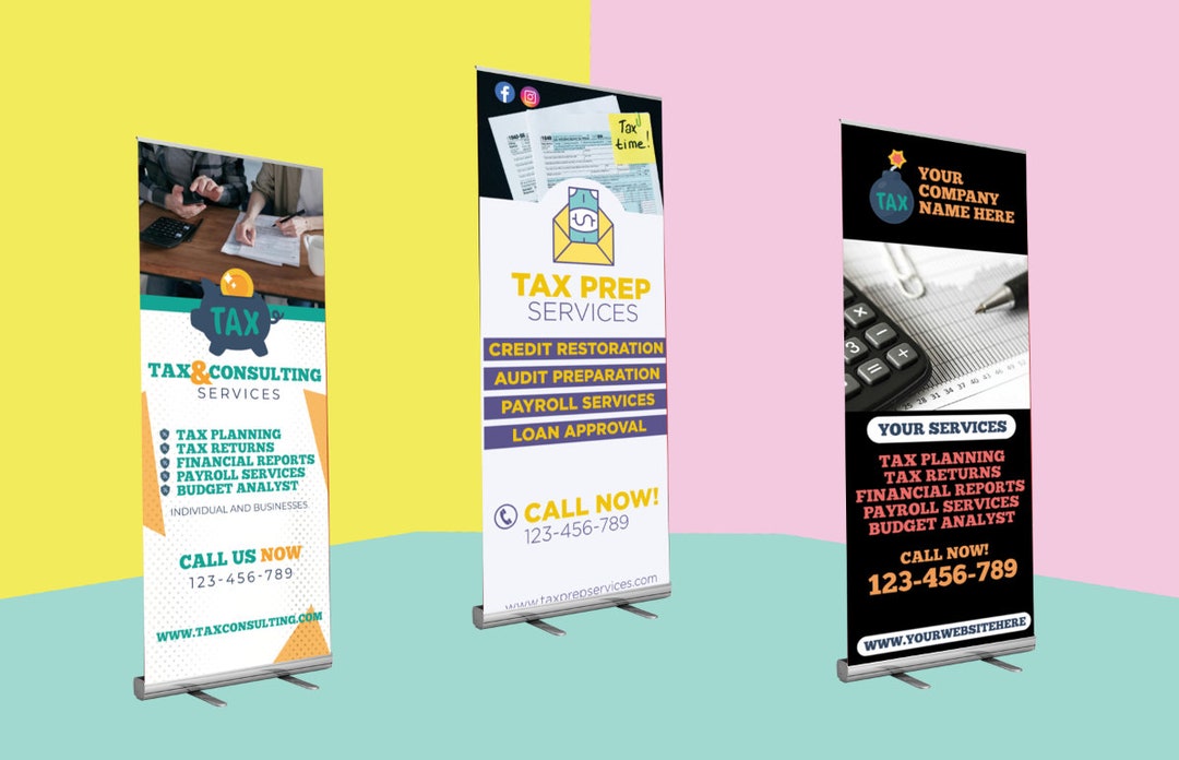 Tax Retractable Banner, Pop up Shop Banner, Custom Retractable Banner ...
