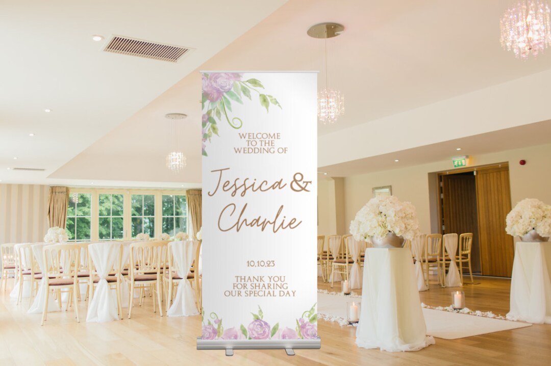 Wedding Banner, Wedding Welcome Sign, Wedding Roll up Banner ...