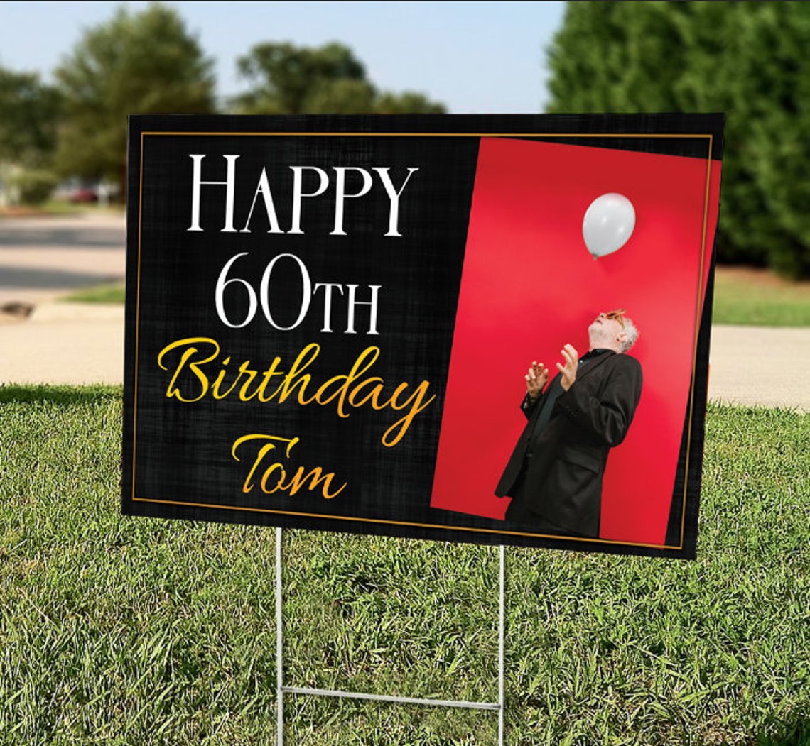 60th Birthday Banner 60th Backdrop Decor Custom Vinyl - Etsy