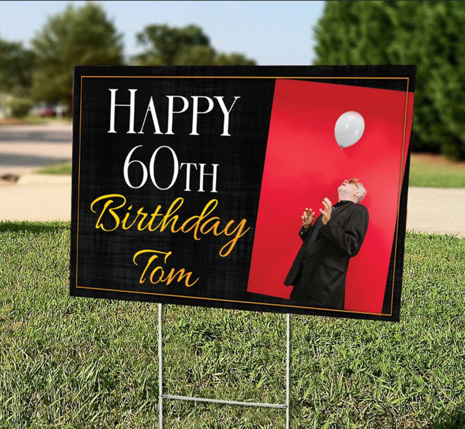 60th Birthday Banner 60th Backdrop Decor Custom Vinyl - Etsy