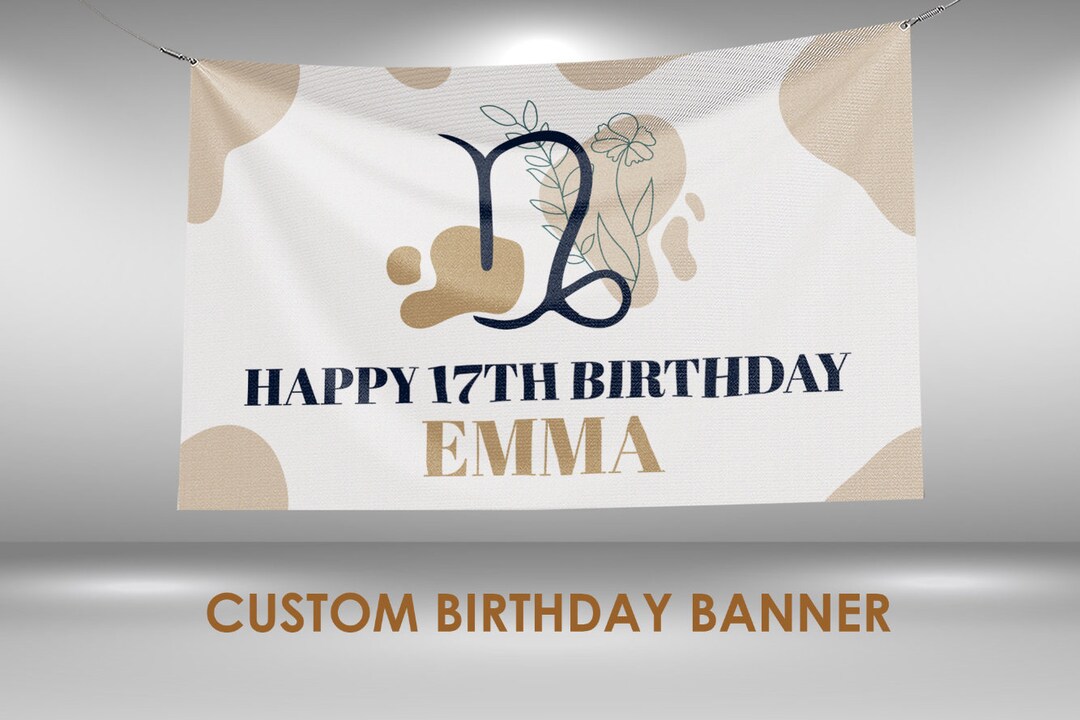 Capricorn Birthday Vinyl Banner, Cabricorn Zodiac Sign Birthday ...