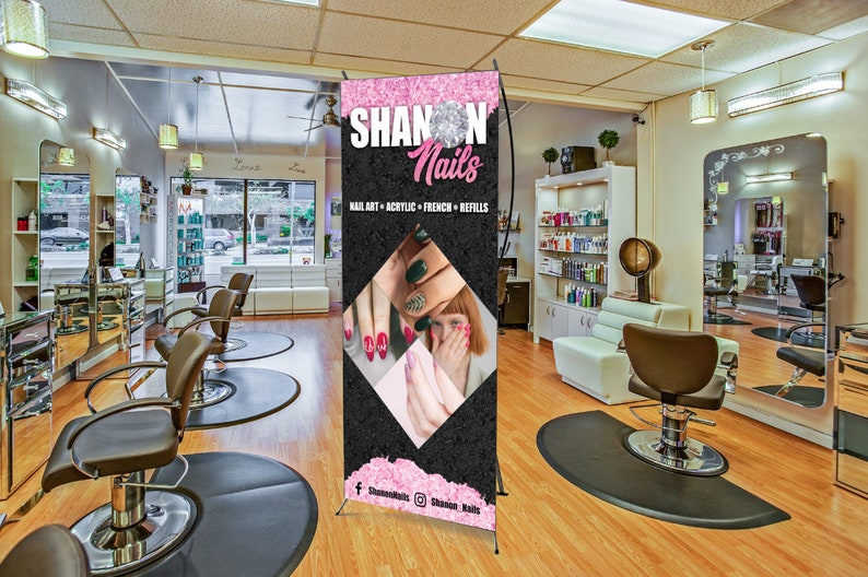 Nails Banner Best Quality Custom X-stand Banner, Beauty Salon ...