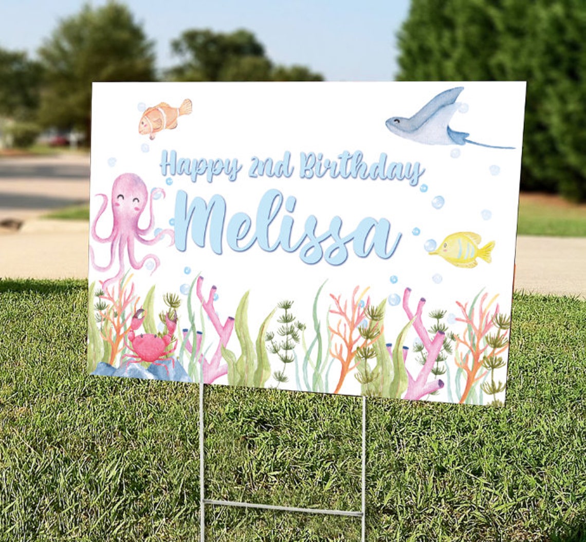 Under the Sea Birthday Banner Under Water Party Decor Custom - Etsy