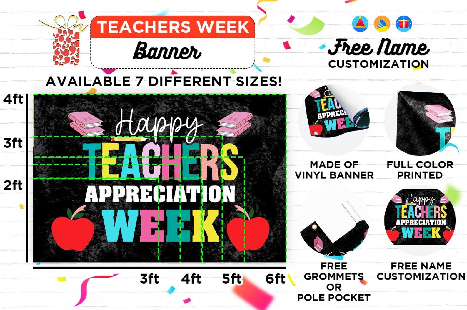 Teacher Appreciation Week Banner, Teacher Vinyl Banner Sign, Teachers ...