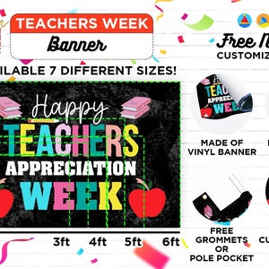 Teacher Appreciation Week Banner, Teacher Vinyl Banner Sign, Teachers ...