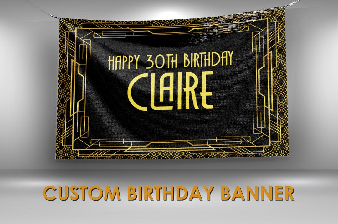 Great Gatsby Birthday Banner, 20s Party Great Gatsby Party Themed ...