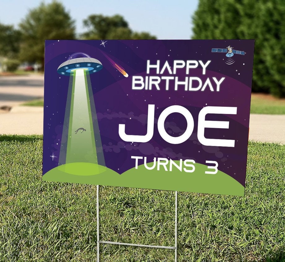 Alien Birthday Banner Alien Birthday Decorations Alien - Etsy