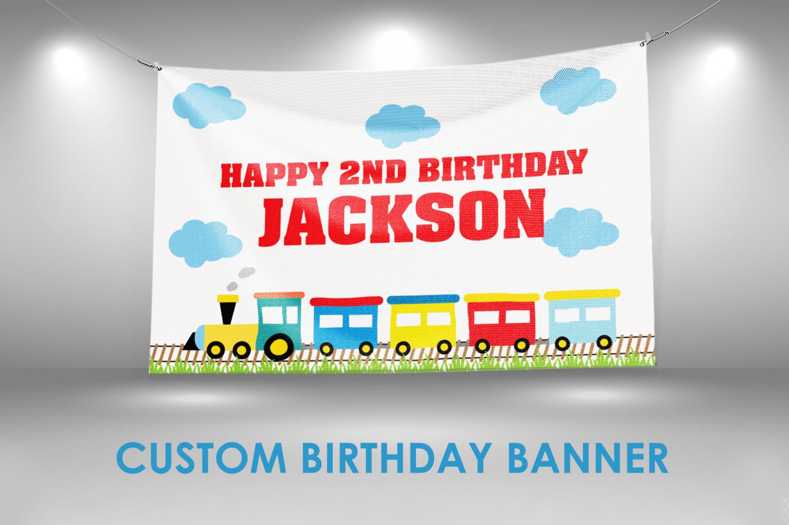 Train Birthday Banner Train Party Decor Custom Vinyl Banner - Etsy