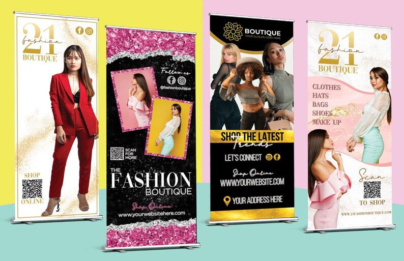 Boutique Business Banner, Boutique Sign, Retractable Banner, Fashion ...