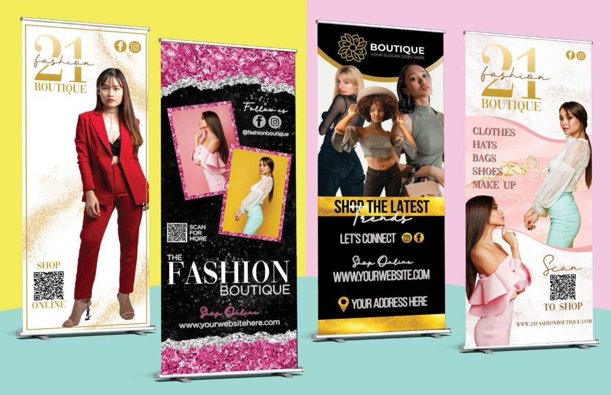 Boutique Business Banner, Boutique Sign, Retractable Banner, Fashion ...