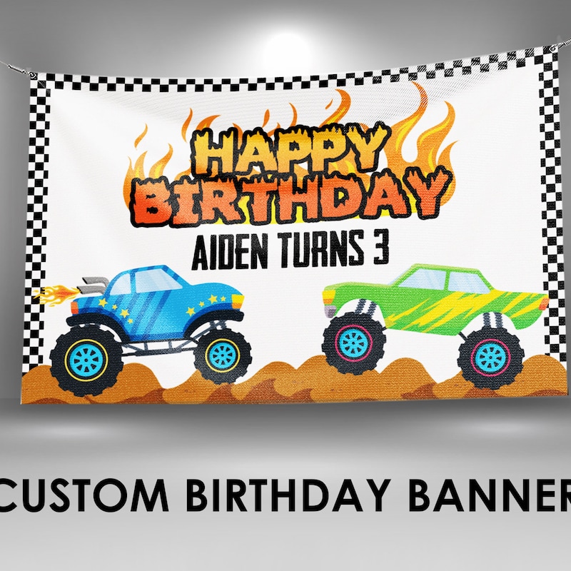Happy Birthday Monster Truck - Etsy