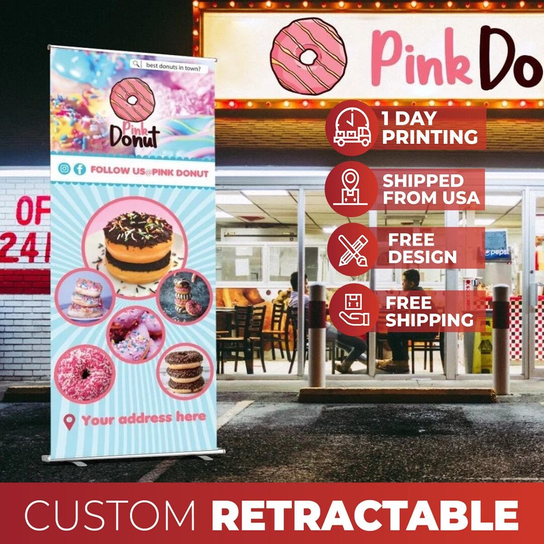 Desserts Bakery Business Sign, Bakery Retractable Banner, Business Sign ...