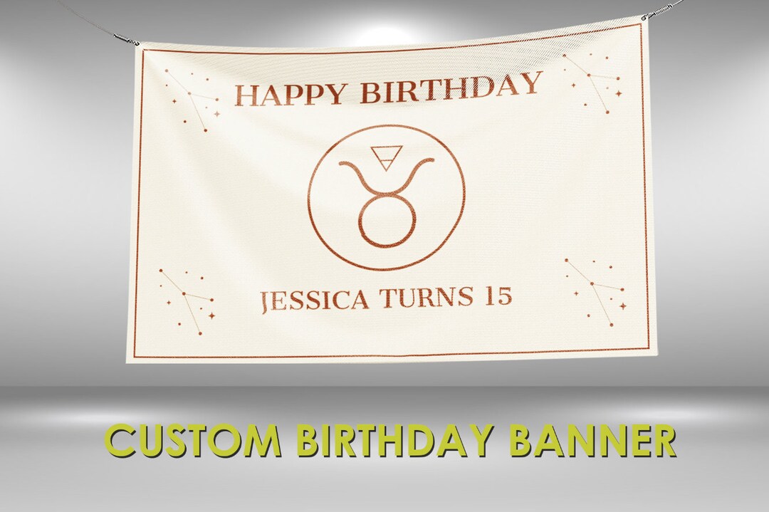 Taurus Birthday Banner, Taurus Zodiac Sign Party, Zodiac Sign Party ...