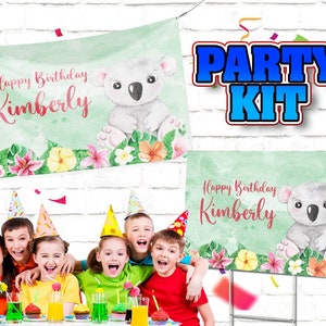 Koala Birthday Banner, Koala Party Decor, Custom Vinyl Banner ...