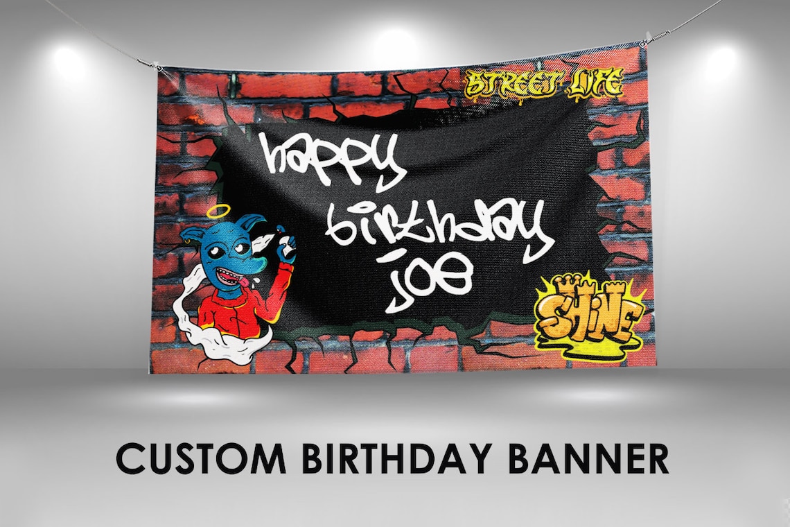 Hip Hop Birthday Banner, Hip Hop Backdrop, Custom Vinyl Banner ...