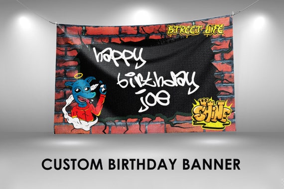 Hip Hop Birthday Banner Hip Hop Backdrop Custom Vinyl | Etsy