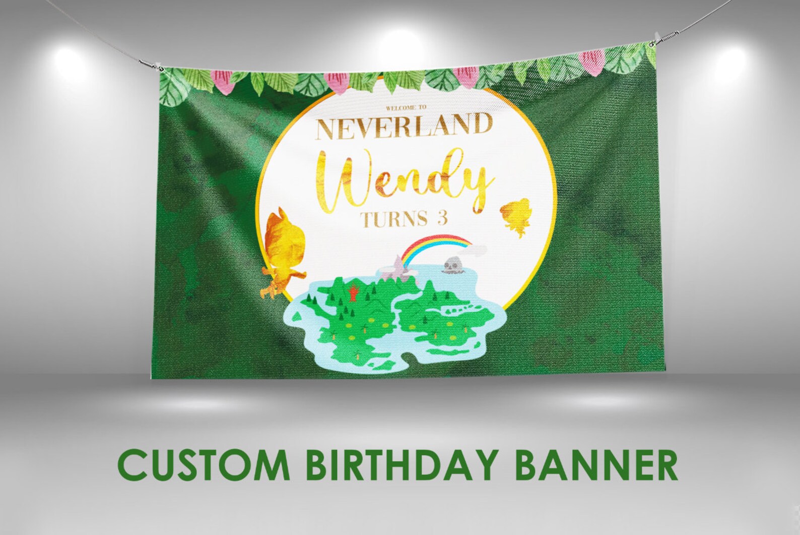 Neverland Birthday Banner Neverland Party Decor Custom Vinyl - Etsy