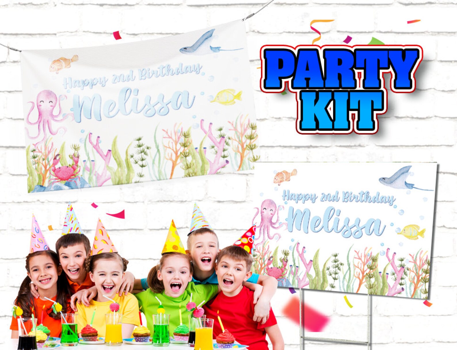 Under the Sea Birthday Banner, Under Water Party Decor, Custom Vinyl ...