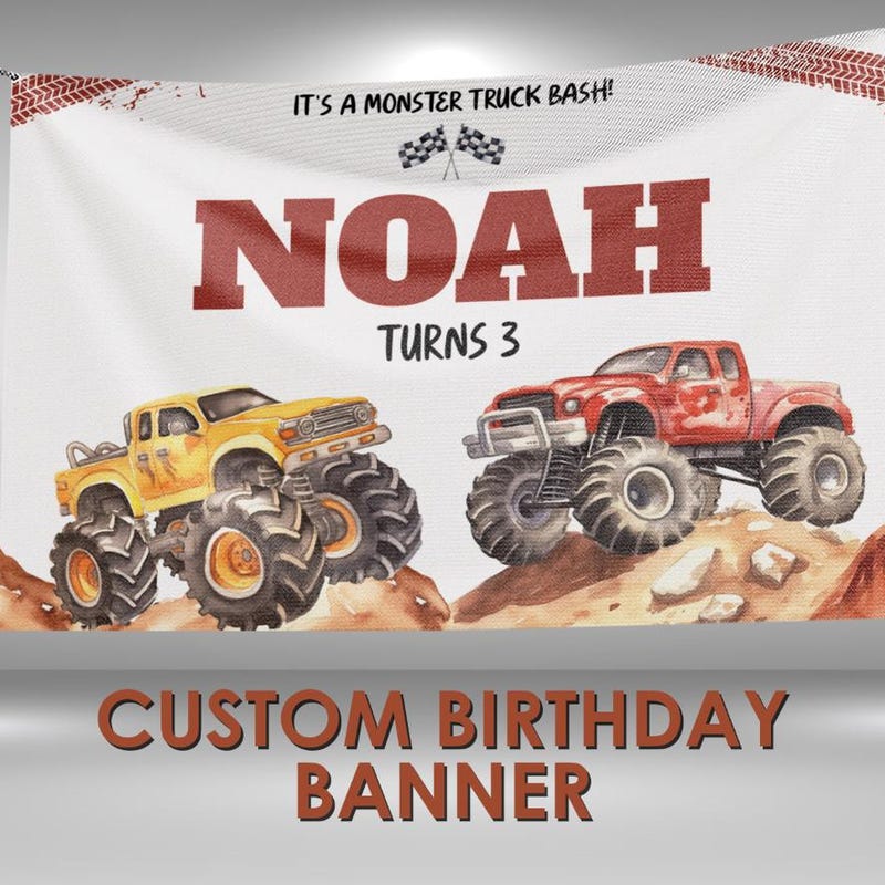 Monster Jam Party Banner - Etsy