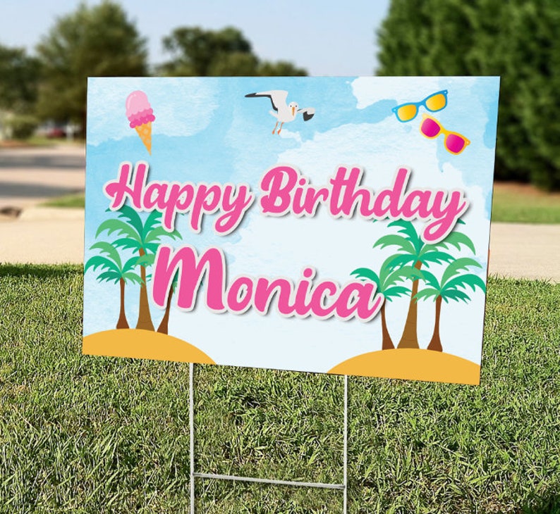 Summer Birthday Banner Summer Party Decor Personalized Name | Etsy