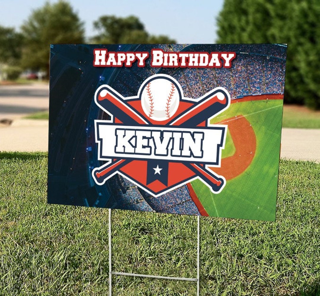 Baseball Birthday Custom Yard Signs, Birthday Yard Sign, Custom ...