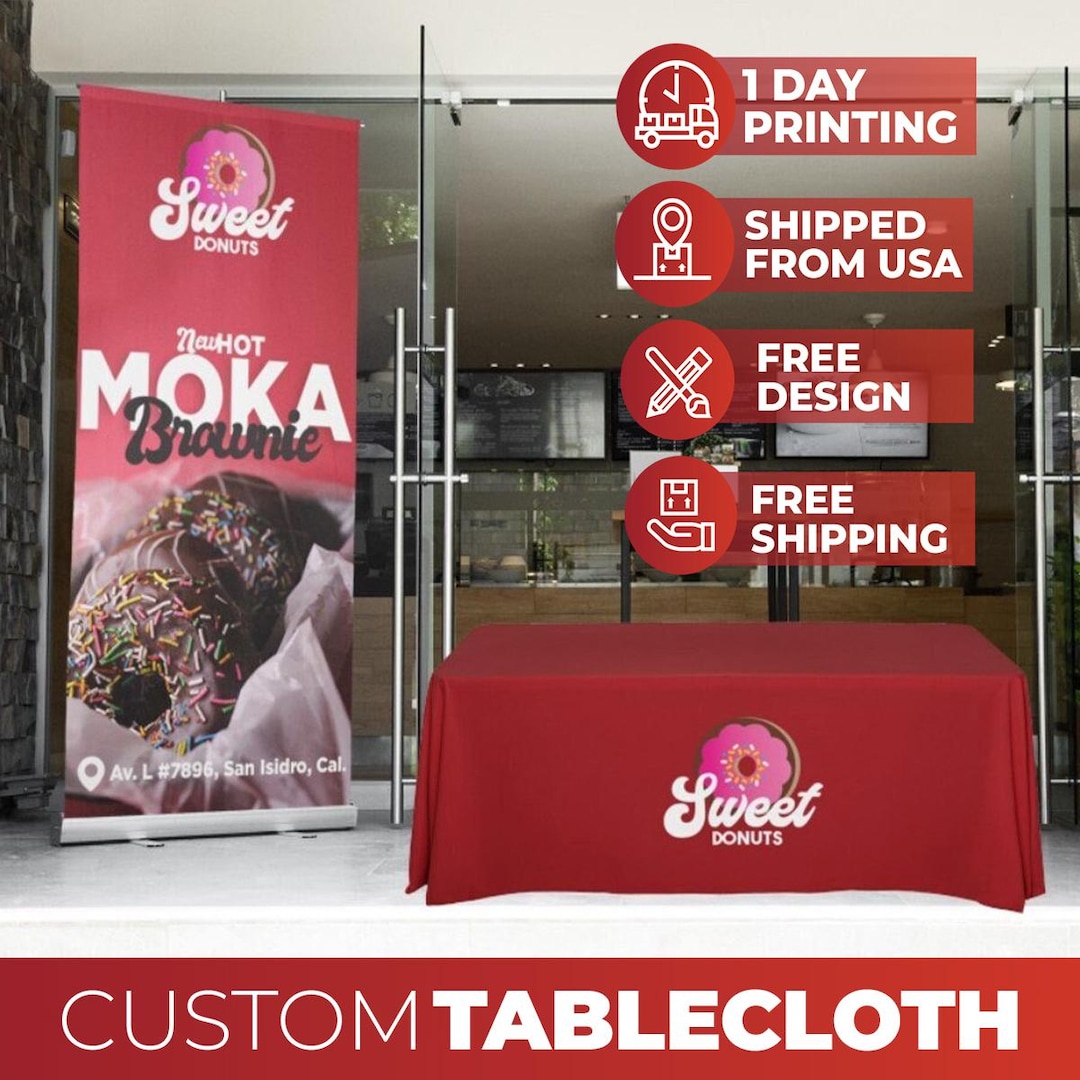 Custom Table Cloth, Logo Event Tablecloth, Personalized Trade ...