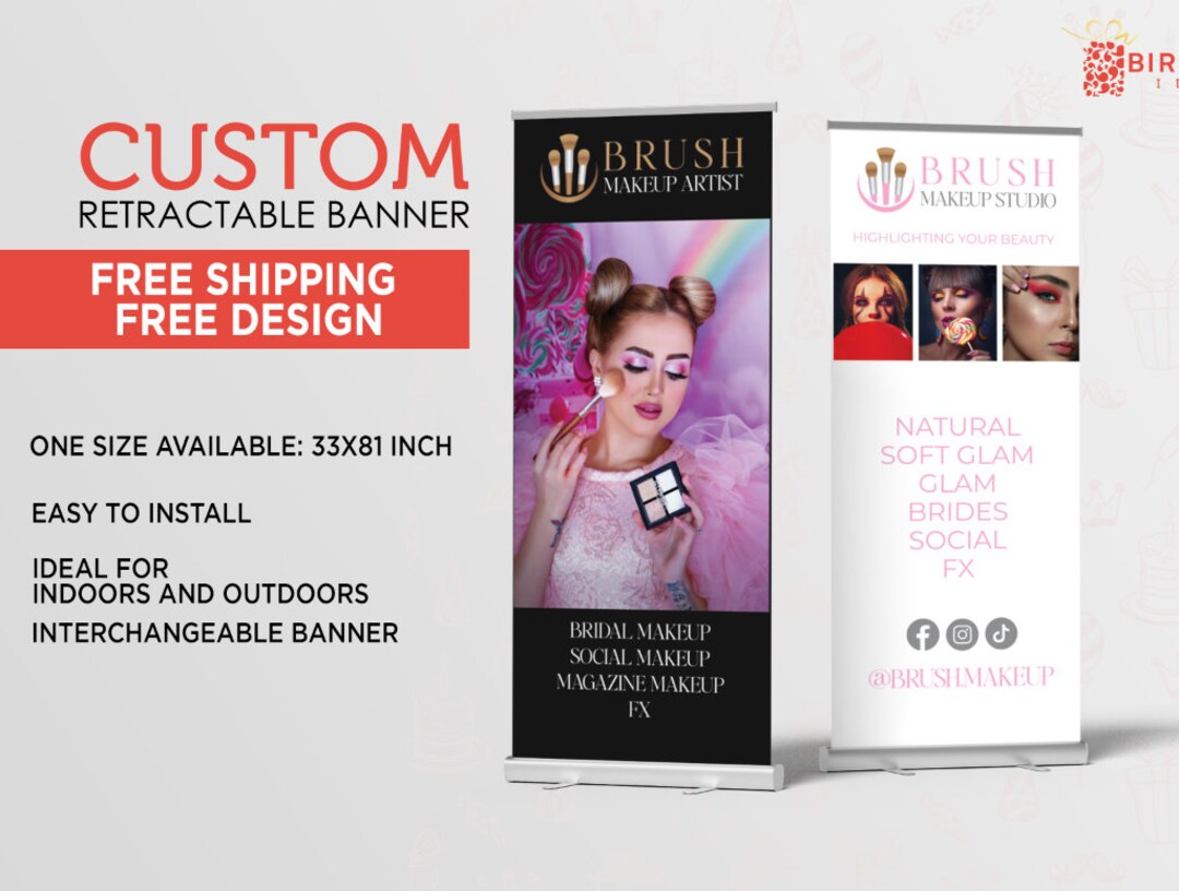 Make up Retractable Banner, Makeup Artist Custom Business Banner ...