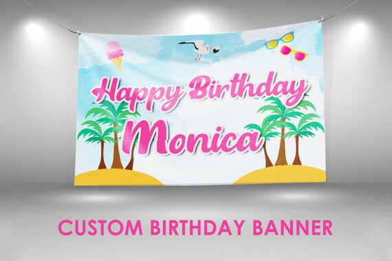 Summer Birthday Banner Summer Party Decor Personalized Name | Etsy