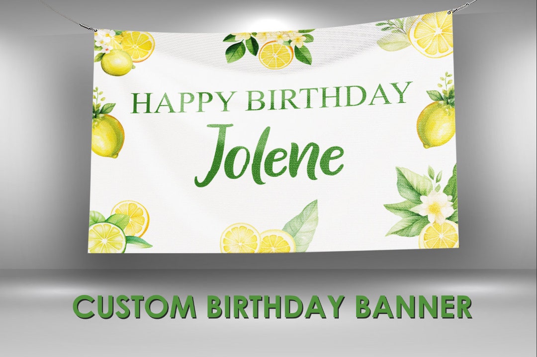 Lemon Birthday Banner, Lemon Party Custom Vinyl Banner, Lemon Theme ...