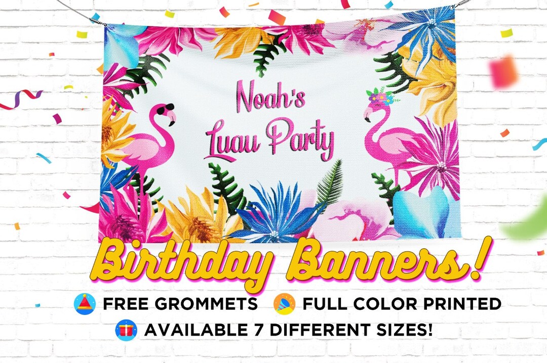 Hawaiian Luau Birthday Banner, Luau Party Decorations, Tropical Party ...