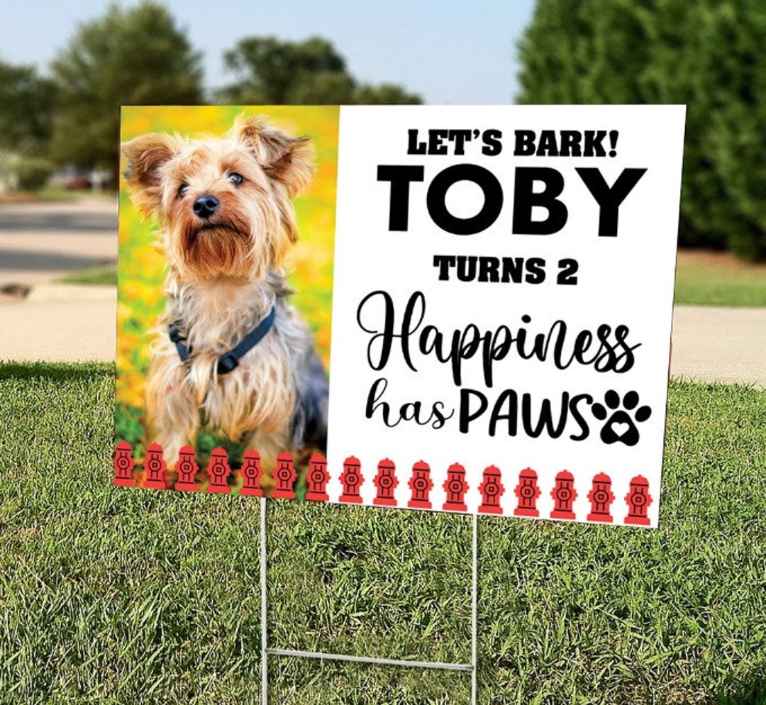 Dog Birthday Yard Sign, Pet Birthday Custom Yard Signs, Dog Party ...