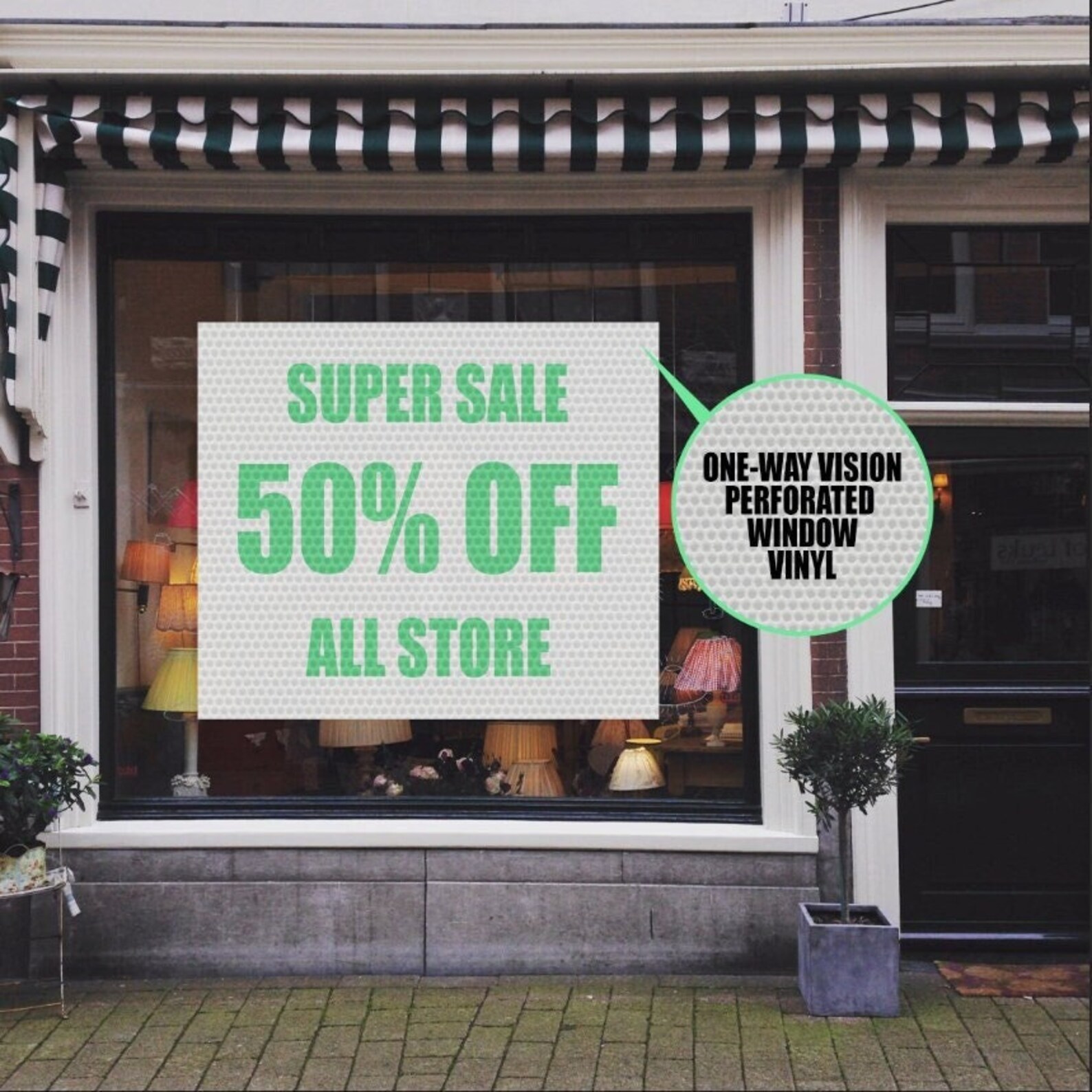 One Way Vision Perforated Vinyl, Window Privacy Film for Business ...