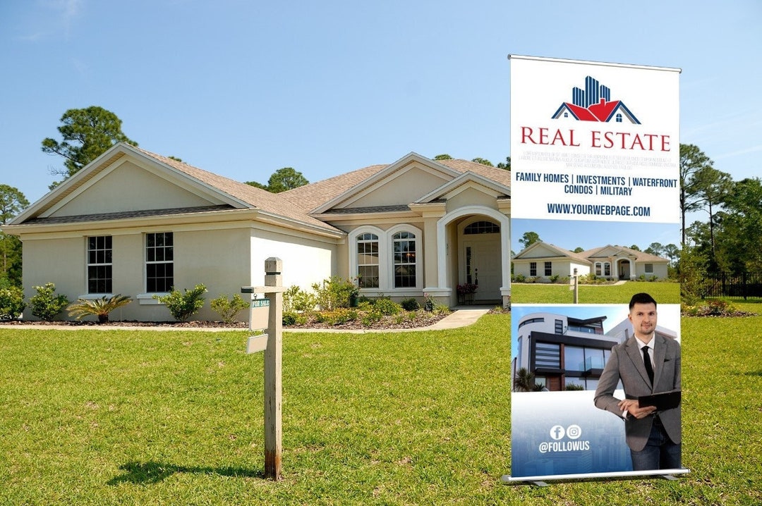 Real Estate Standing Banner, Retractable Banner, Real Estate Business ...