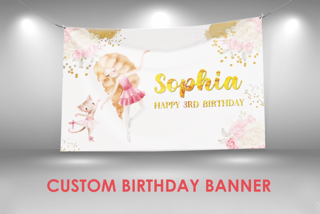 Ballet Birthday Banner Ballet Party Decor Custom Vinyl - Etsy