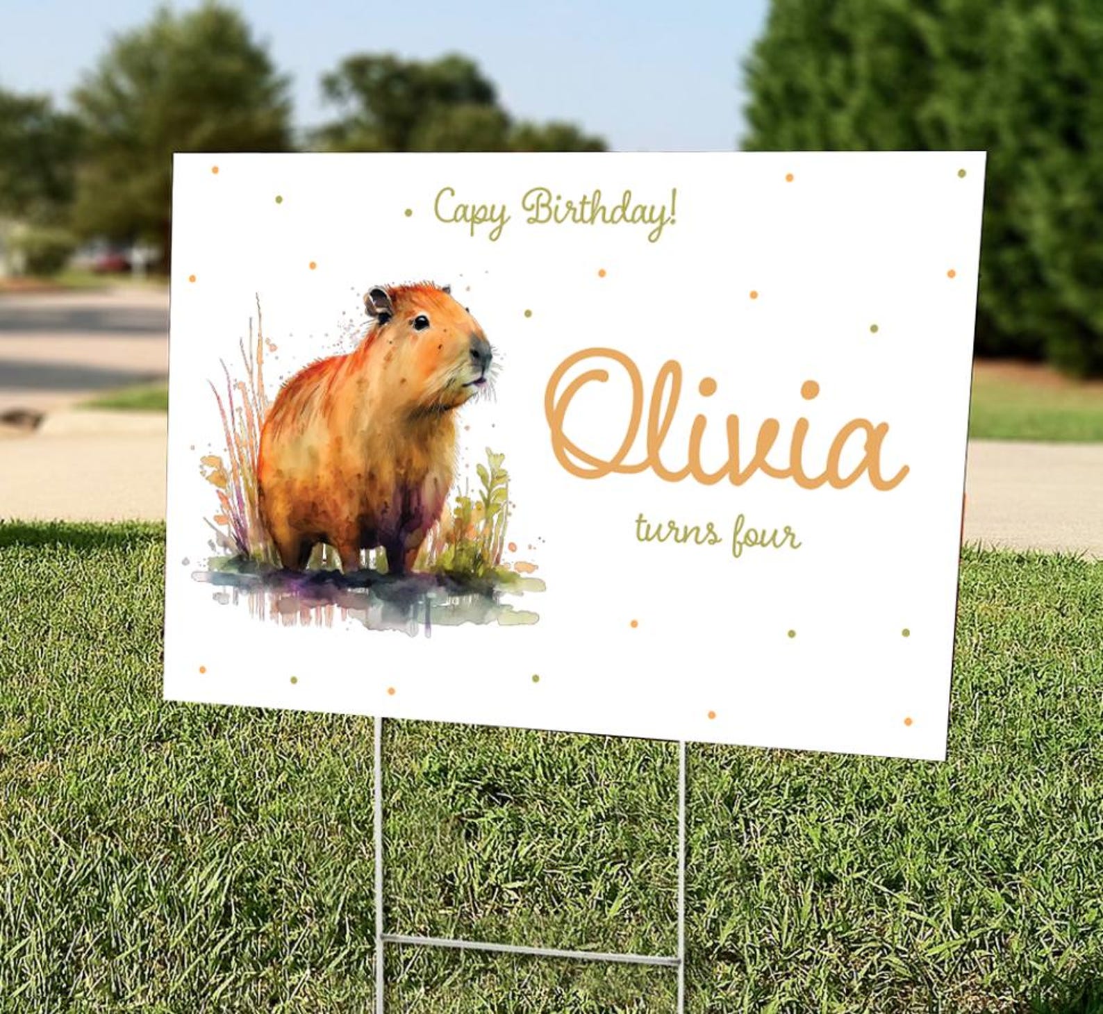 Capybara Birthday Banner, Capybara Party Custom Vinyl Banner, Capybara ...
